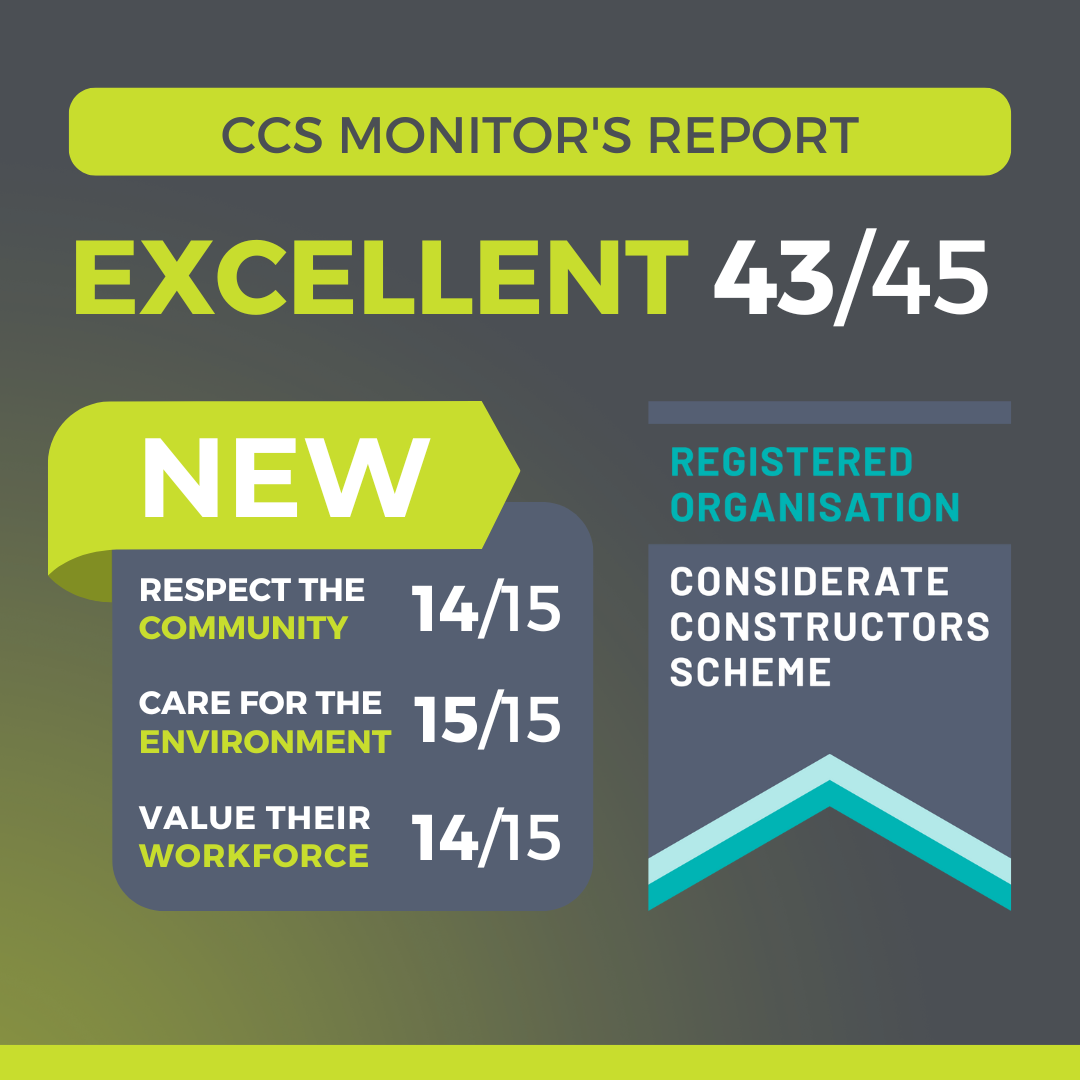 Think Hire Improve on Excellent Considerate Constructors Scheme Rating
