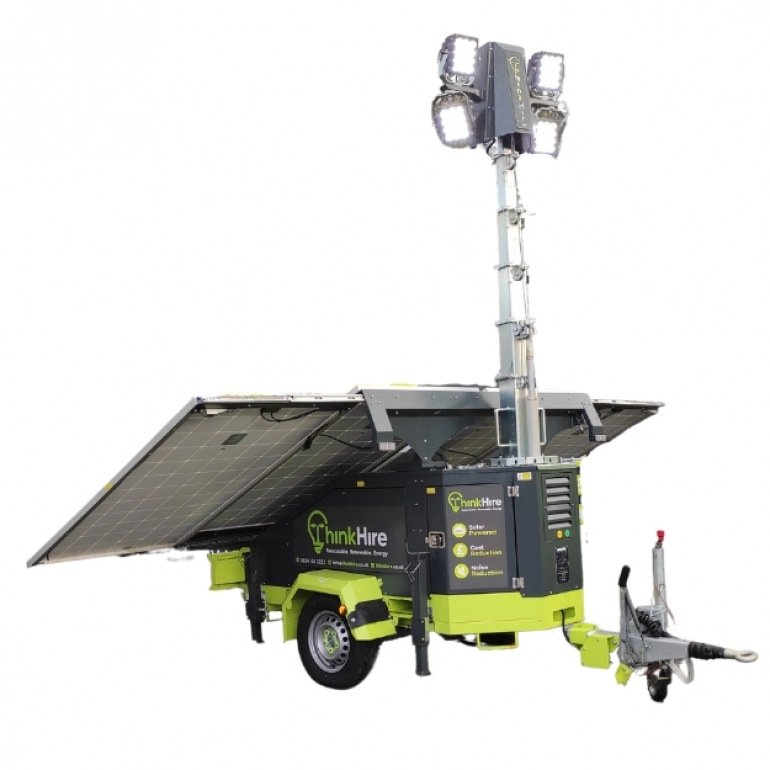 ECO Solar Tower Lights | Solar Site Lighting | Think Hire, Online, UK